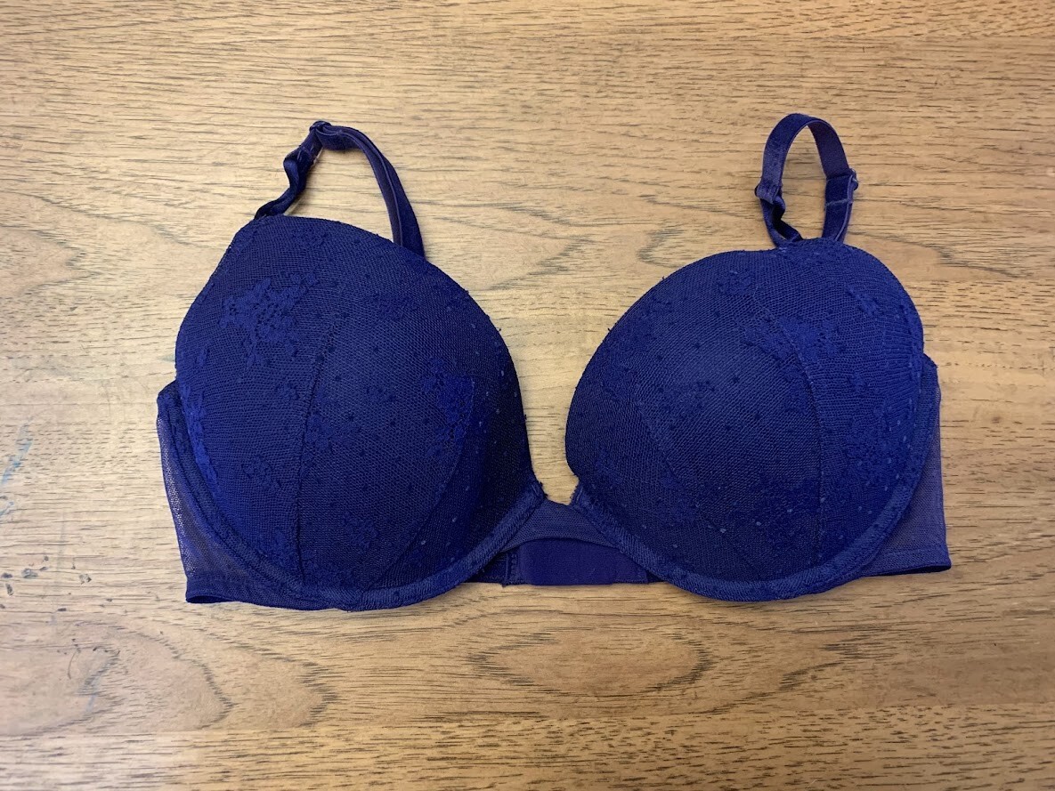 Victoria's Secret Deep Blue Lace 32C Sexy Tee Push Up Padded Bra VS ...