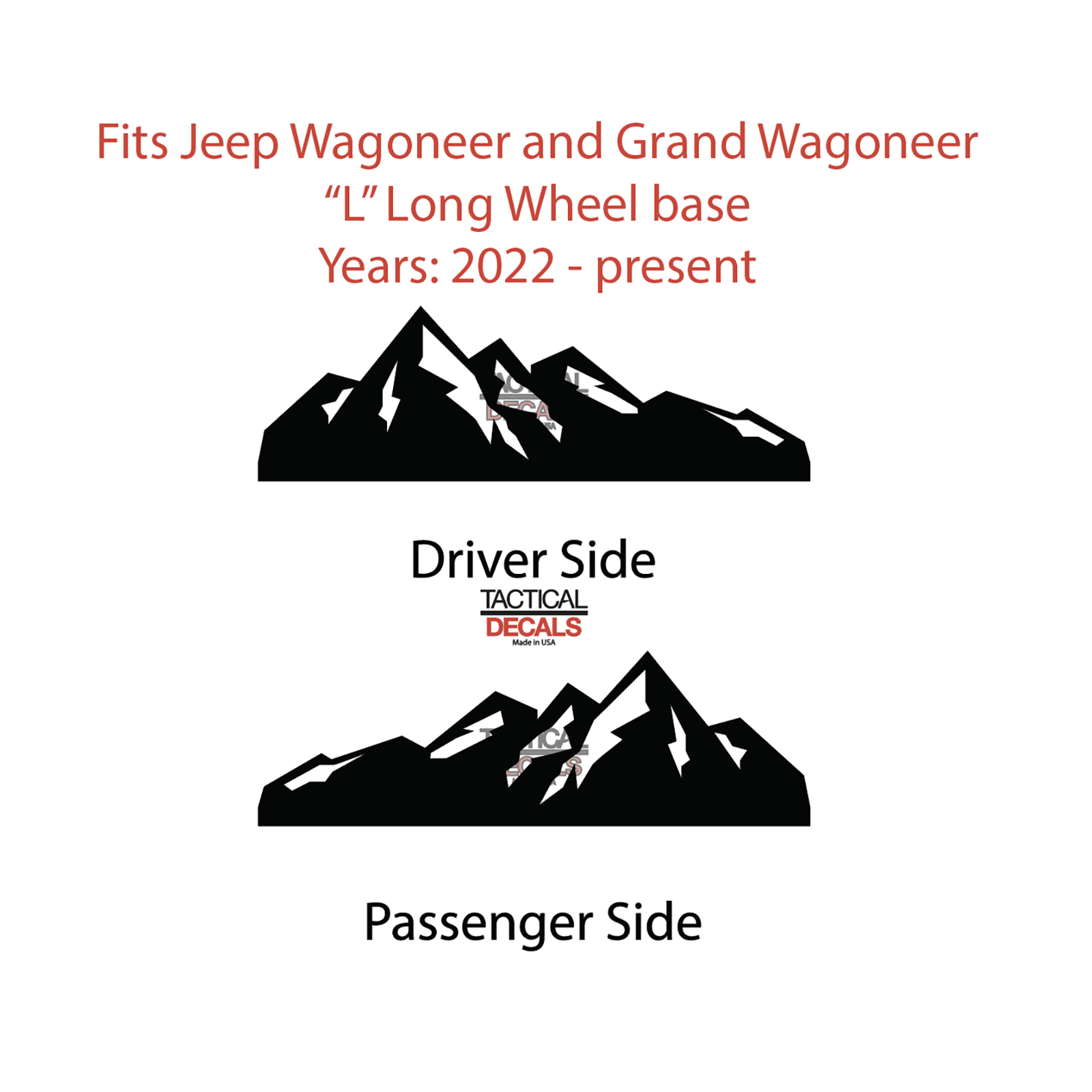 Mountain Scene Decals - Fits 2022-2024 Jeep Grand Wagoneer L 3rd ...