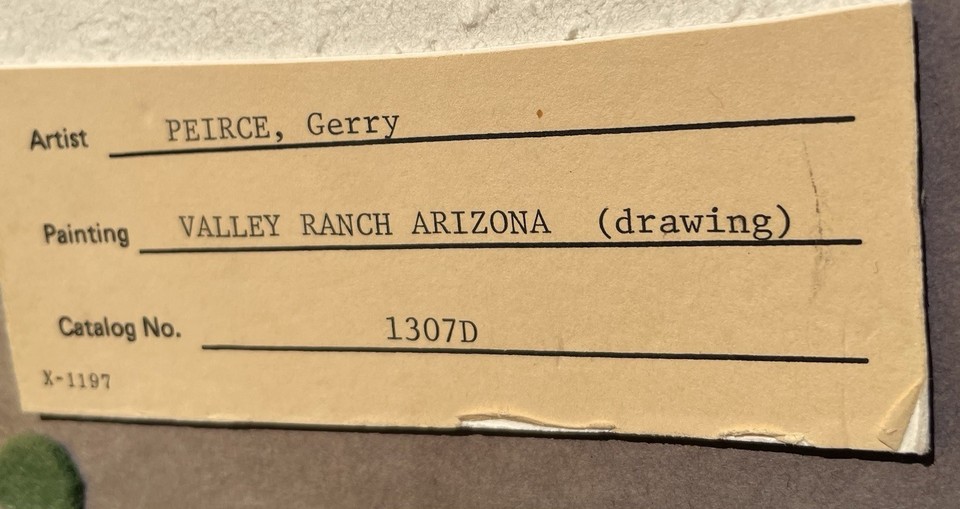 Original Gerry Peirce (1900-1968) pencil drawing VALLEY RANCH ARIZONA ...