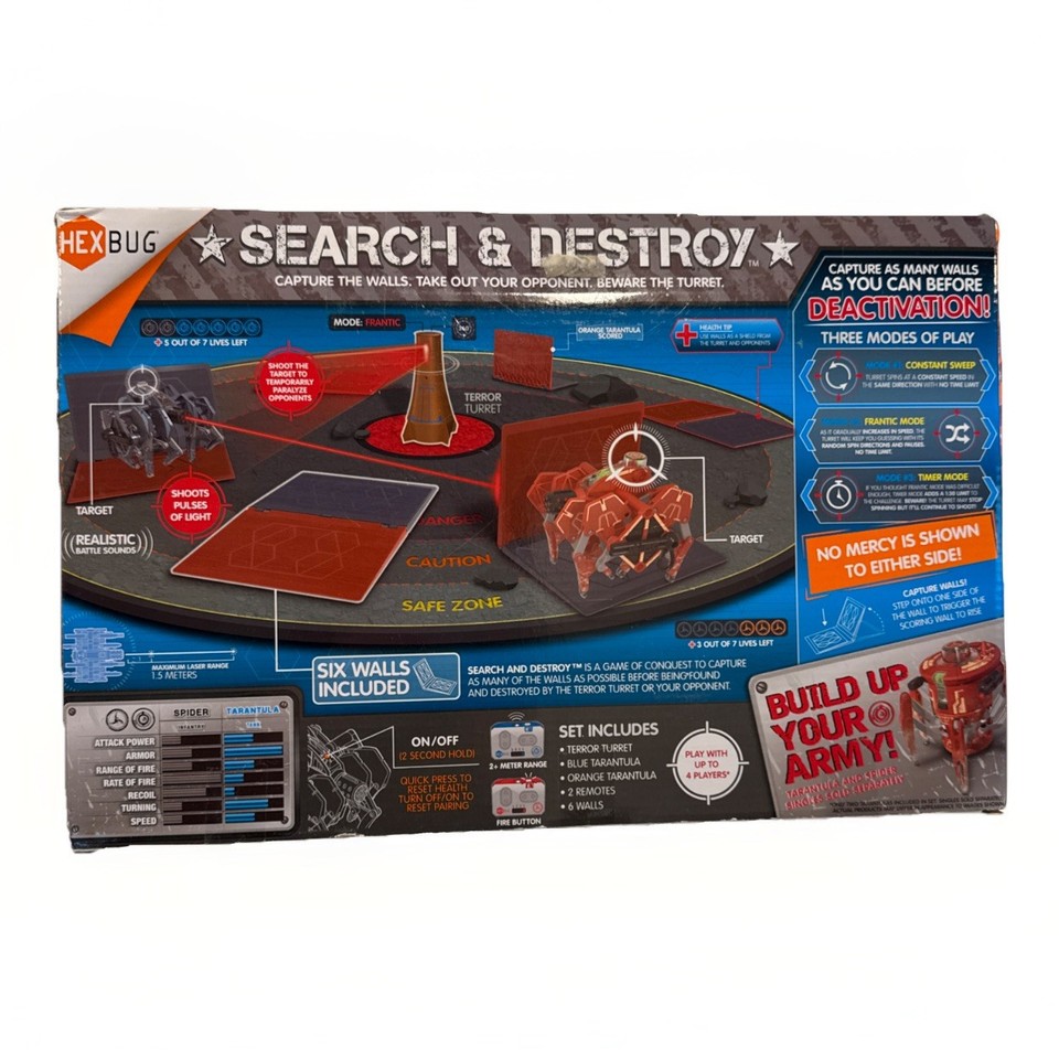 HEXBUG BATTLE GROUND New SEARCH & DESTROY LASER TURRET With 2 REMOTES ...