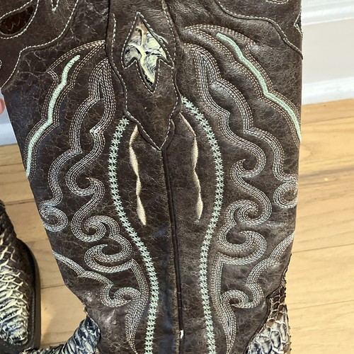 Corral Python Leather Women's Boots Western Mexico 6.5 Size Embroidered ...