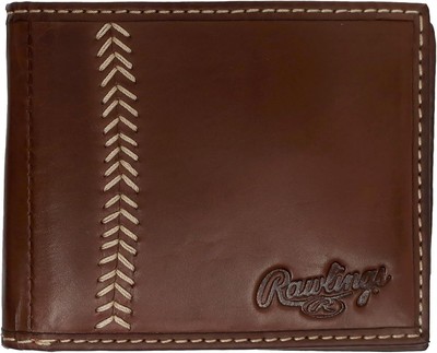 Rawlings Baseball Stitch Leather Bifold Wallet Chocolate | eBay