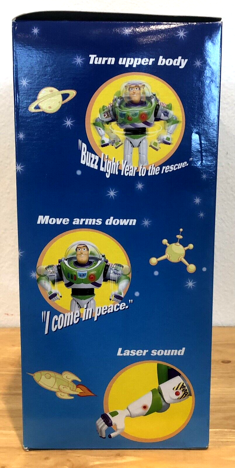 NIB RARE DISNEY STORE PIXAR BUZZ LIGHTYEAR INFRARED WALK TALK TOY STORY ...