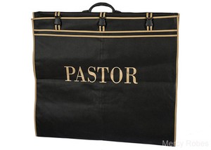 Pastor Vestment/Robe Carrying Bag, Black/Gold, 74 Inches Long, Clergy ...