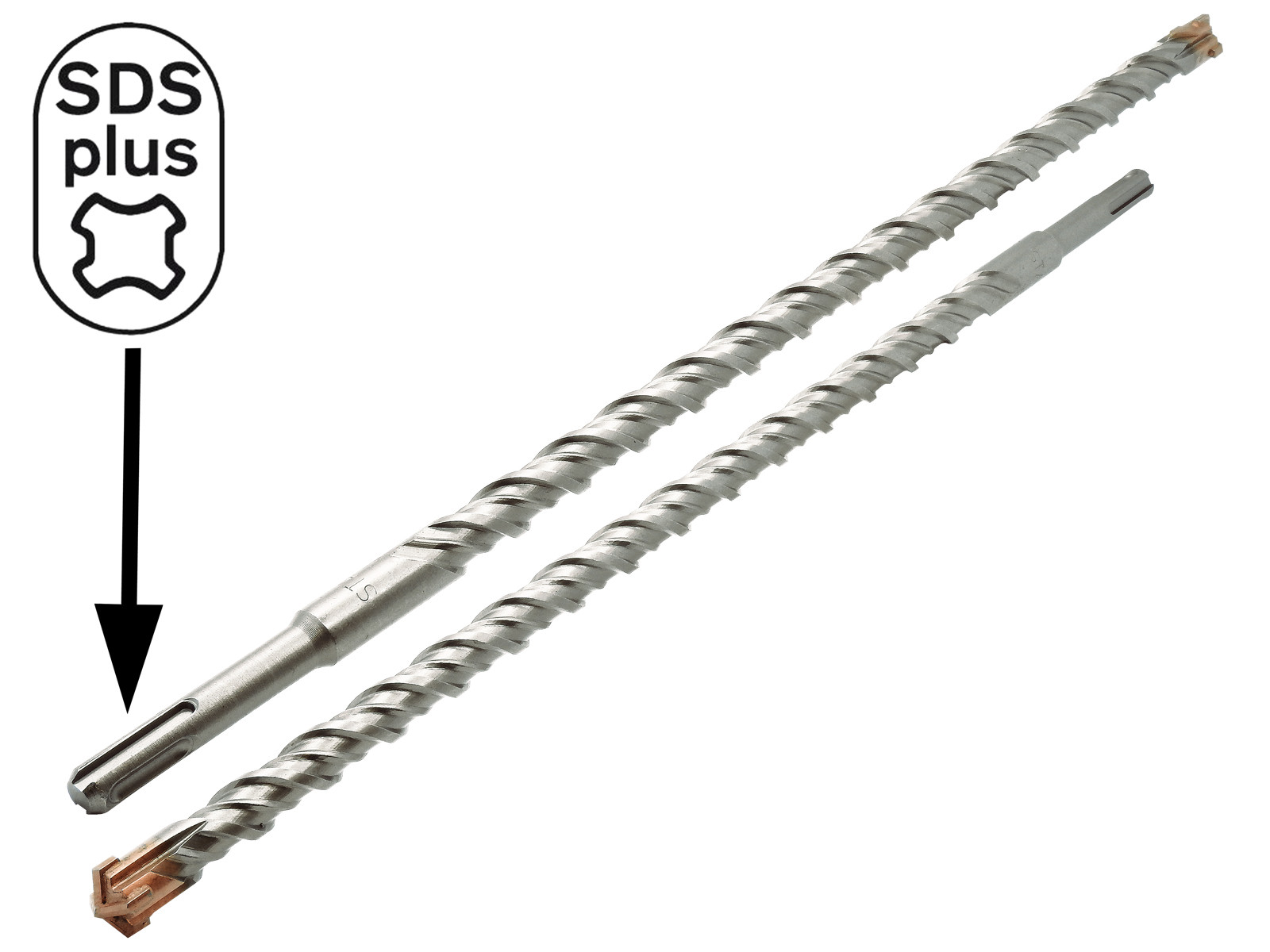 SDS-PLUS Hammerbohrer Betonbohrer Ø 8 x 600 mm Quadro Stein Maurwerk ...