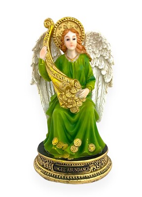 8" Inch Angel Abundancia Angel of Abundance Abundia Statue Coins ...