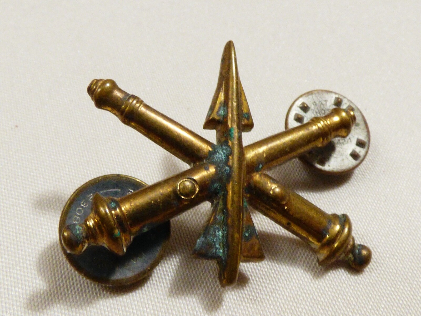 VINTAGE US ARMY ARTILLERY BRASS PIN TACK LAPEL N.S. MEYER NY | eBay