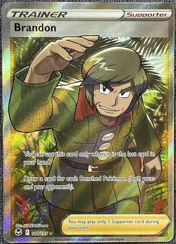 Pokemon TCG - Brandon Full Art Ultra Rare - 188/195 - Silver Tempest | eBay