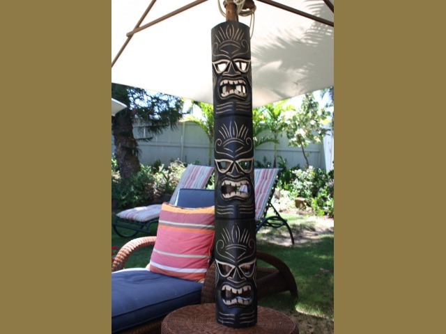 50" EXTRA LARGE TRIPLE FACE Hawaiian KU Tiki Tribal Mask. Polynesian ...