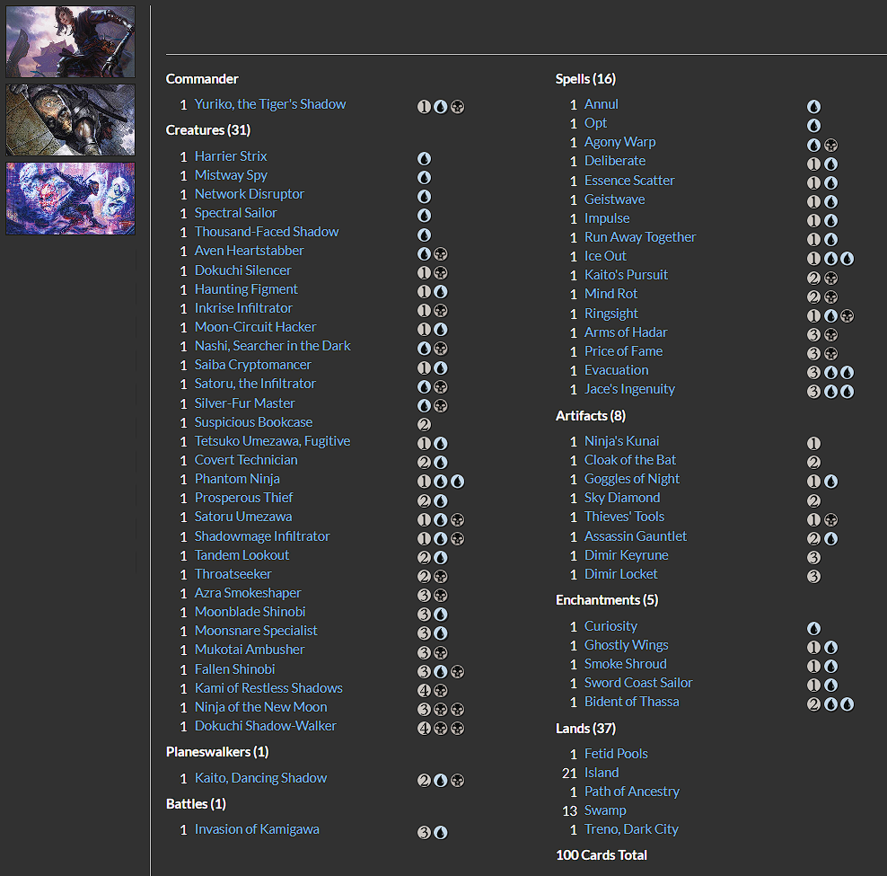 Yuriko, the Tigers Shadow MTG EDH Commander Deck! Ninjutsu Ninja | eBay
