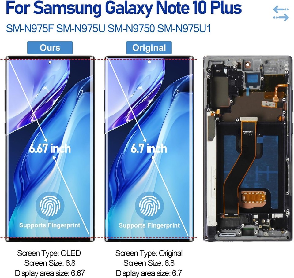 For Samsung Note 10 Plus Screen Replacement N976 OLED Display Touch ...