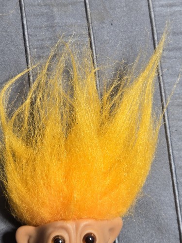 Vintage Troll Doll Uneeda Wishnik Yellow Hair Double Horseshoe Orange ...