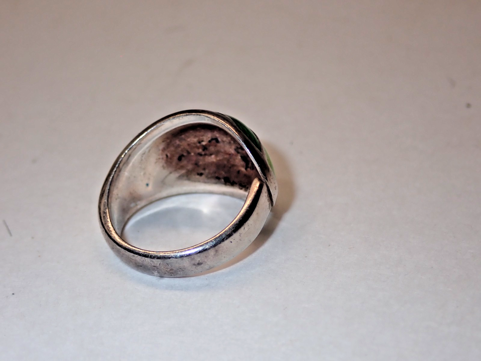 DAVID ANDERSEN NORWAY STERLING SILVER AND GREEN ENAMEL RINGS SIZE 6.5 ...