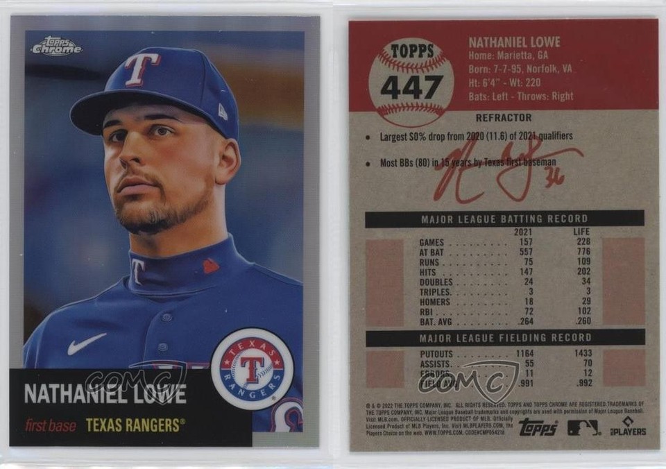 2022 Topps Chrome Platinum Anniversary Refractor Nate Lowe Nathaniel ...
