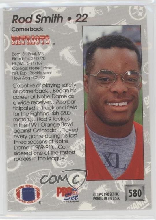 1992 Pro Set Rod Smith Rod M Smith #580 | eBay