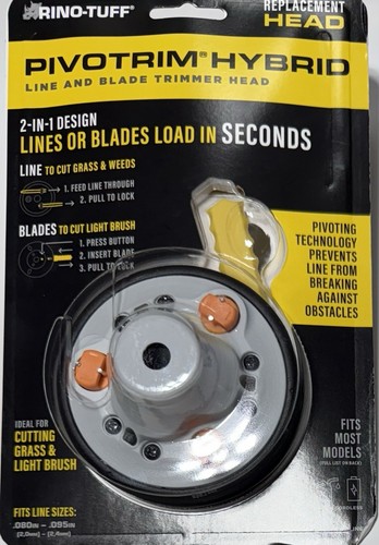Pivotrim Rino Tuff Universal Hybrid String and Bladed Trimmer Head ...