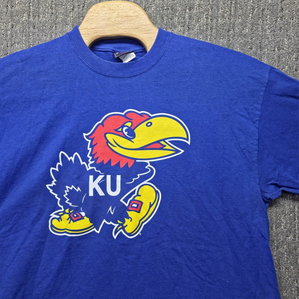 Kansas Jayhawks T-Shirt Mens XL Blue A/S Sports Vintage Style KU ...