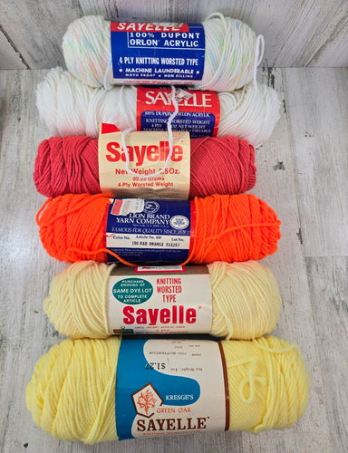 Lion Brand and Other Makers of Sayelle Yarn Mixed Colors 6 Skeins ...