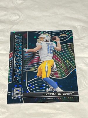2021 Panini Spectra #S-6 JUSTIN HERBERT Spectracular Neon Blue /60 ...