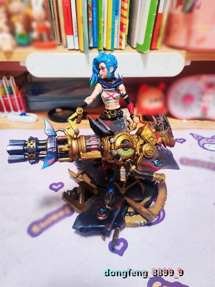 LOL League of Legends Jinx Arcane Fishbones Painted Statue Figure Model ...