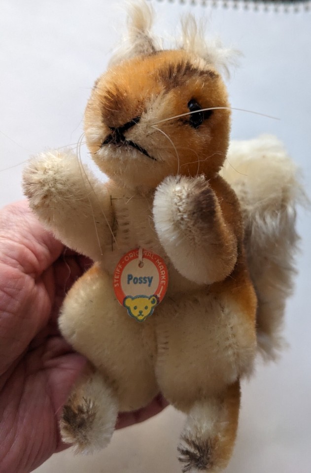 Vintage STEIFF Toy Woolen Squirrel "Possy" 1960 5" Excellent Cond | eBay