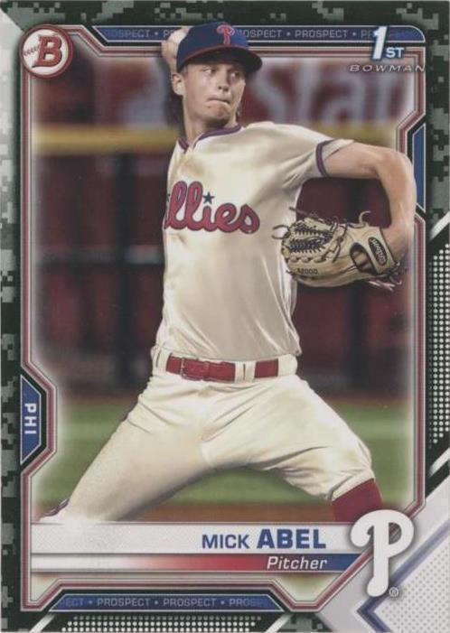 2021 Bowman - Prospects Mick Abel #BP-42 Camo Border (RC) for sale ...