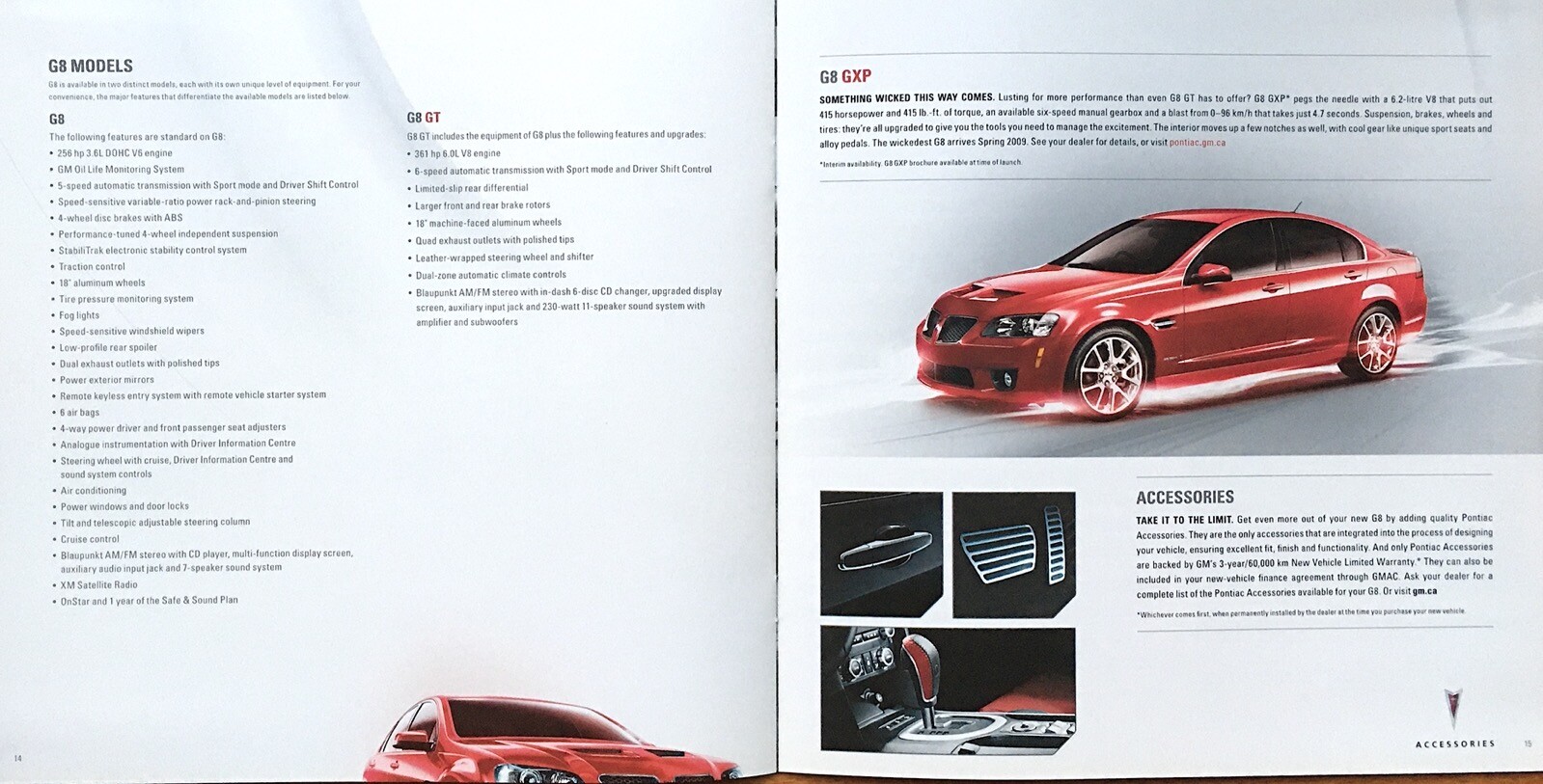 Holden VE Commodore Pontiac G8 Export brochure Canada | eBay Australia