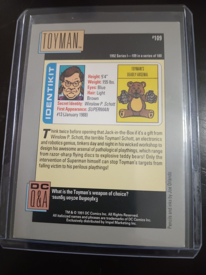TOYMAN 1991 Impel DC Comics Trading CARD #109 | eBay