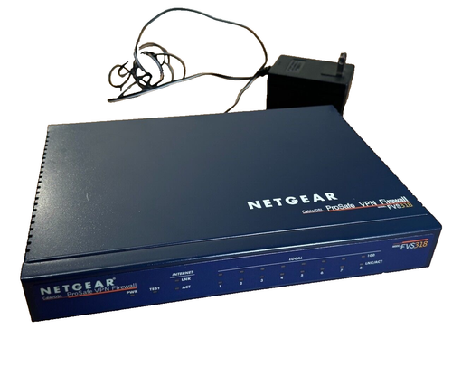 Netgear Model FVS318 ProSafe VPN Firewall 8 Port with Power Adapter ...
