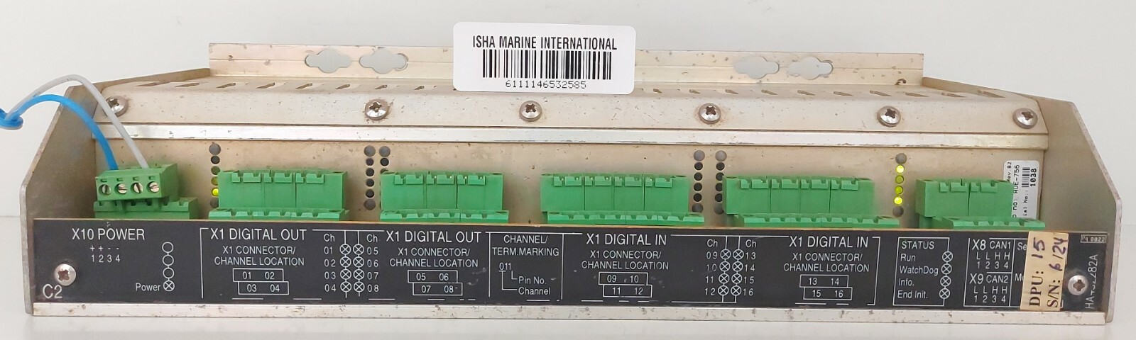 Kongsberg 8100182 DPU 15 Norctrl Ri0c2 6200377 Rev.b2 Digital In/output ...