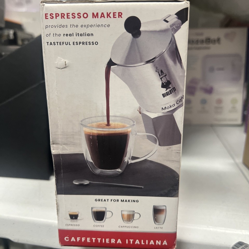 Bialetti Moka Express Aluminum Stovetop Espresso Maker 3-Cup Open Box NICE | eBay