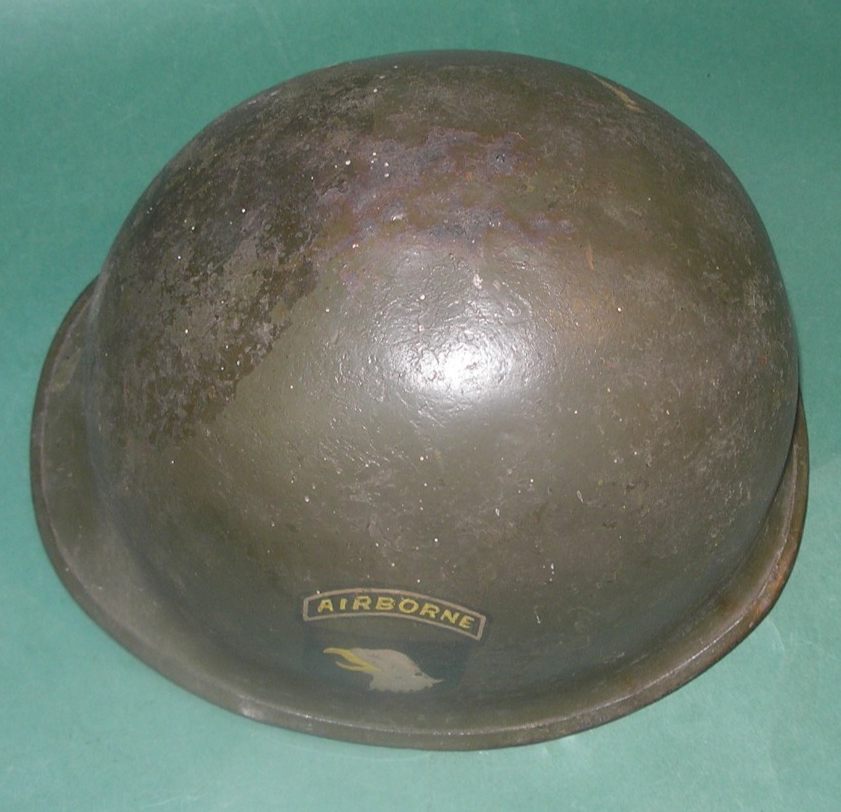 WWII WW2 Helmet with Liner 101st Airborne Jump Paratrooper US Army ...