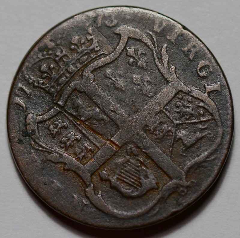 1773 Virginia Halfpenny - Colonial Copper Coin - Strike | eBay