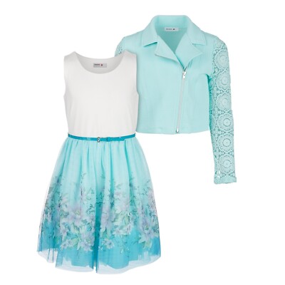 Beautees Big Girls' Tulle Dress & Moto Jacket Set (Size 16) | eBay