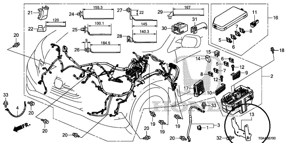BRACKET, RELAY BOX (RR) Genuine Honda 38252-T0A-A00, 2012-2015 CR-V | eBay