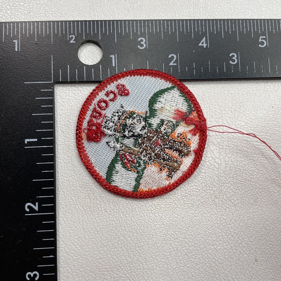 Guy Wearing Moccasins Carrying A Spear SCOUTS Patch C28G | eBay