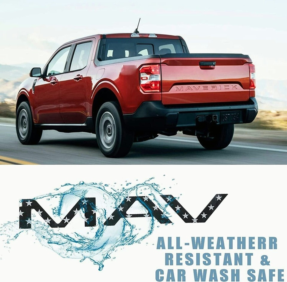 Tailgate Insert Letters for 2022 Maverick Raised Emblem (Black American ...