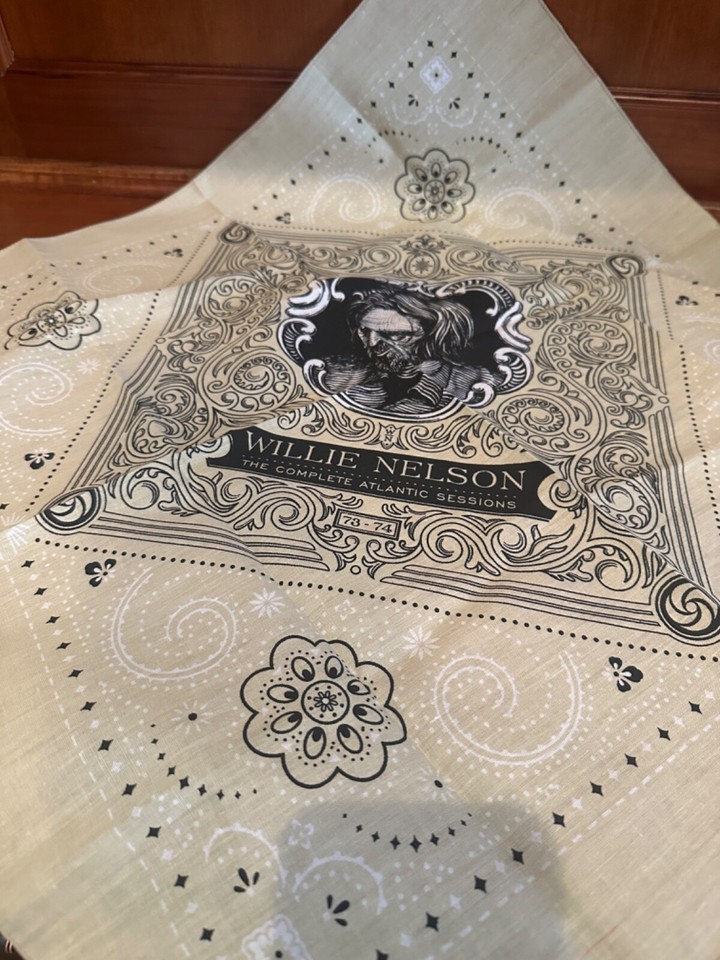 HTF Tan Willie Nelson bandana The Complete Atlantic Sessions(73-74 ...