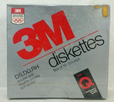 Vintage 1987 3M Diskettes Box of 10 DS, DD, RH 5 1/4'' | eBay