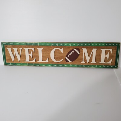 Welcome Home Hanging Wood Sign Football Season Decor Sports Field ...