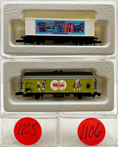 Marklin Z Scale M/M 1105 & 1106 2 COLLECTOR Freight Cars Marklin Boxes ...