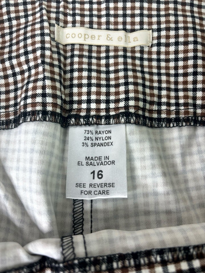 Cooper & Ella Sz 16 Check Plaid Mid Weight Pull-on Stretch Stretch ...