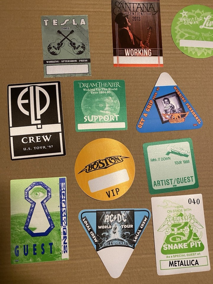 20 Piece Backstage Pass Lot - Dio,Guns & Roses,Extreme,Metallica,Tesla ...