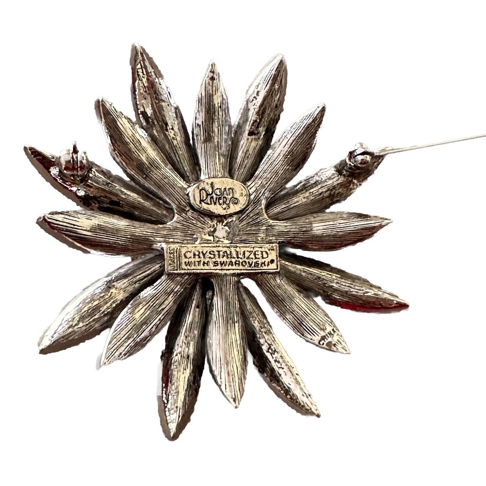 GORGEOUS VINTAGE SWAROVSKI CRYSTALS LARGE PANCY FLOWER BROOCH By JOAN ...