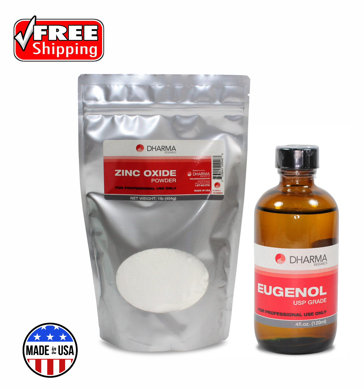 Dharma Research Dental Zinc Oxide Eugenol Cement 1 lb Powder & 120ml Liquid