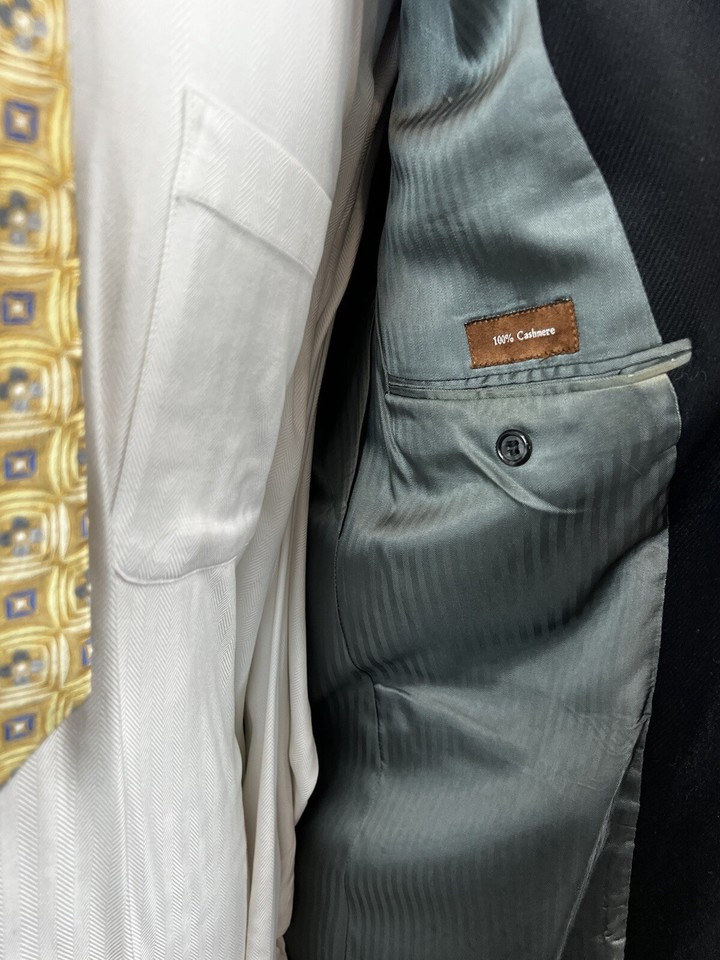 Joseph & Lyman Men’s Black Herringbone Cashmere Sport Coat Blazer ...