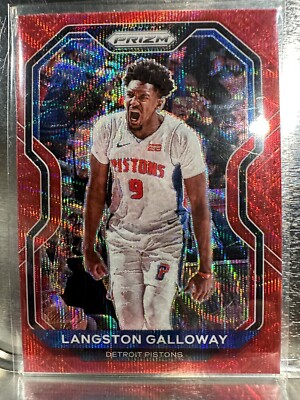 Langston Galloway 2020-21 Prizm Red Ruby Wave Prizms Card #227 Detroit ...