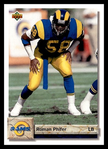 1992 Upper Deck #342 Roman Phifer Los Angeles Rams Football Card | eBay