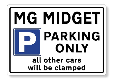 Parking Sign MG Midget Novelty gift Garage Mancave | eBay UK