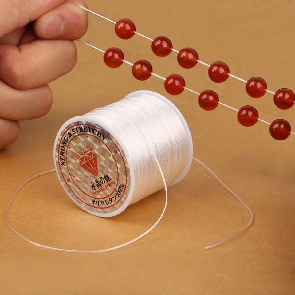 US Stretch Polyester String Cord Elastic Clear Beading Thread for ...